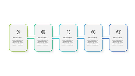 Rectangle concept for infographic with 5 steps Vector Image