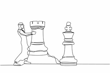 Single continuous line drawing competitive Vector Image