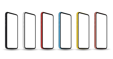 Pink smartphone mockup in 3d style Royalty Free Vector Image