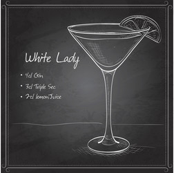 White lady cocktail Royalty Free Vector Image - VectorStock