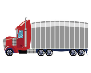 Cartoon red truck isolated on white background Vector Image