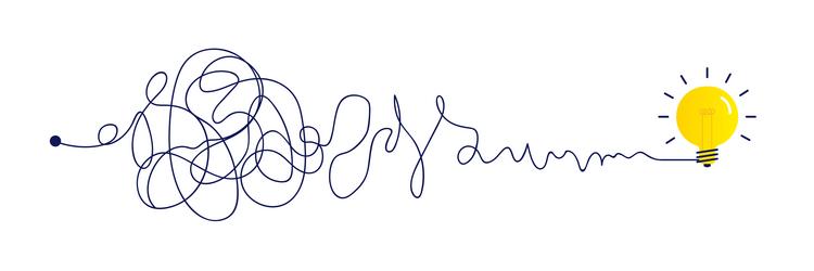 Complex way from start to idea Royalty Free Vector Image