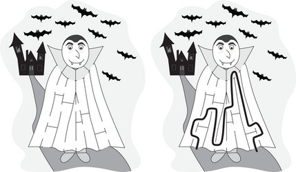 Easy halloween maze Royalty Free Vector Image - VectorStock
