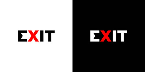 Modern and unique exit text logo design 2 Vector Image