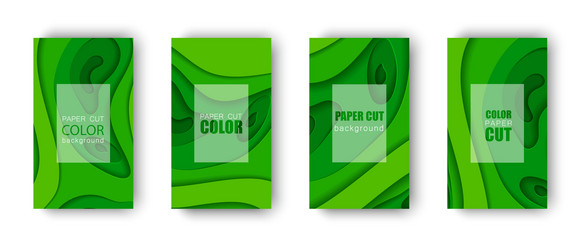 Template paper green triangle design on blurred Vector Image