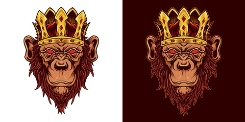Bald chimp head mascot logo Royalty Free Vector Image