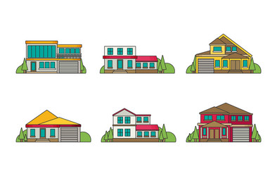 Building materials flat set Royalty Free Vector Image