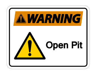 Danger open pit sign isolate on white background Vector Image