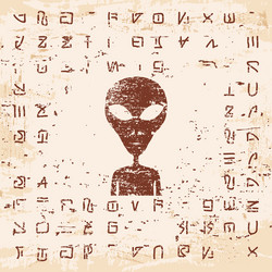 Alien hieroglyphics carved in stone Royalty Free Vector