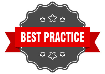 Best practice sign black-red round Royalty Free Vector Image
