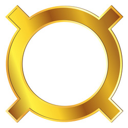 Golden coin with universal currency sign front Vector Image