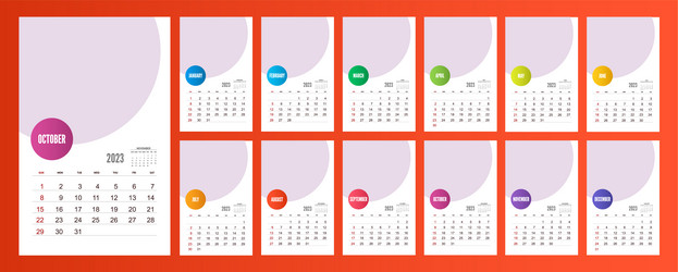 Rainbow calendar year 2025 Royalty Free Vector Image