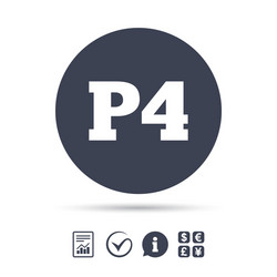 Parking fourth floor icon car p4 symbol Royalty Free Vector