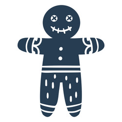 Scandinavian creepy gingerbread man Royalty Free Vector