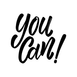 Hand drawn lettering of a phrase yes i can Vector Image