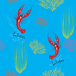 Seafood bar pattern seamless colorful Royalty Free Vector