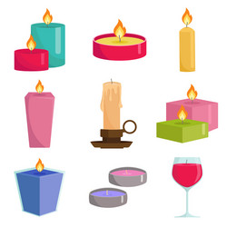 Set colored candles and color candle meaning Vector Image