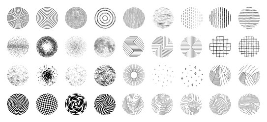 Circles with dotted texture vintage halftone Vector Image