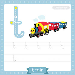 Letter t uppercase and lowercase tracing practice Vector Image