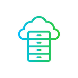 Cloud server digitalization business icon Vector Image