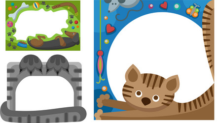Cute happy birthday cat photo frame birthday Vector Image