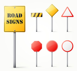 High quality isometric city road sign and lights Vector Image