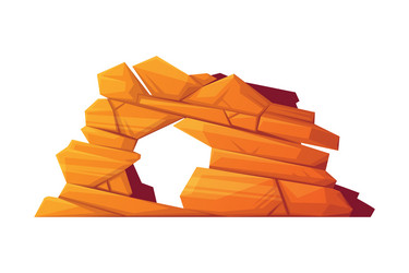 Rock and stone boulder stack as desert landscape Vector Image