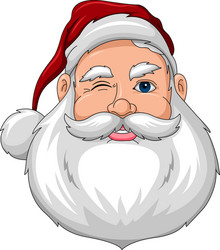 Winking santa claus face side view Royalty Free Vector Image