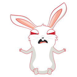 White bunny sleepy and tired Royalty Free Vector Image