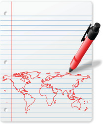 World Map Line Drawing Vector Images (over 18,000)