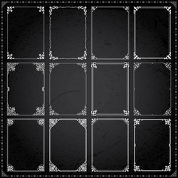 Set of mystical corners and frames borders magic Vector Image
