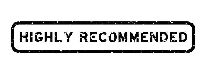 Grunge black highly recommend word square rubber Vector Image