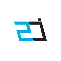 Letter 2j simple geometric line logo Royalty Free Vector