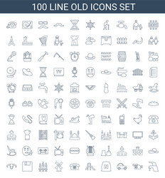 100 old icons Royalty Free Vector Image - VectorStock