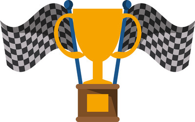 Racing championship cup and flags Royalty Free Vector Image