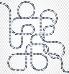Railway line labyrinth and nodes map Royalty Free Vector