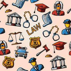 Law and justice seamless pattern background Vector Image