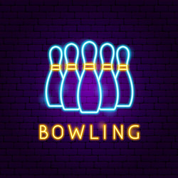 Bowling neon label Royalty Free Vector Image - VectorStock