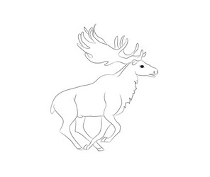 Running Deer Outline Vector Images (over 200)