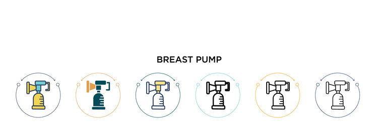 Breast pump icon in filled thin line outline Vector Image