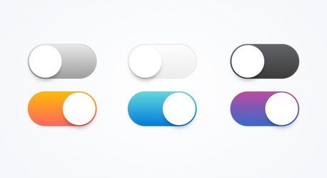 Toggle Switch Buttons Set Royalty Free Vector Image