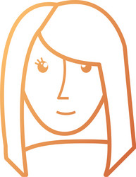 Flat line uncolored woman doodle over white Vector Image