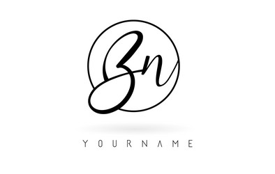 Outline letters bn b n logo with a minimalist Vector Image