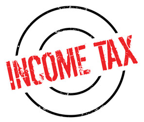 Income tax rubber stamp Royalty Free Vector Image
