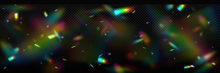 Overlay rainbow effect crystal light refraction Vector Image