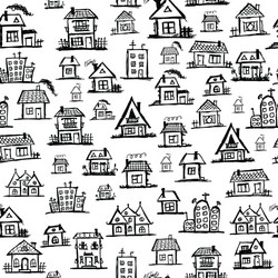 House seamless pattern Royalty Free Vector Image