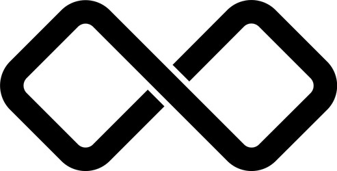 Black infinity symbol icon rectangular shape Vector Image