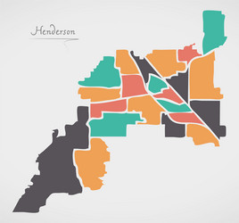 Henderson nevada city map with neighborhoods grey Vector Image