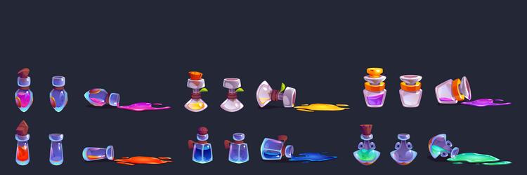 Laboratory potion bottle animation cartoon icon Vector Image