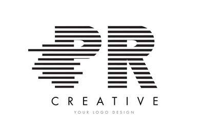 Pr modern letter logo design with swoosh Vector Image